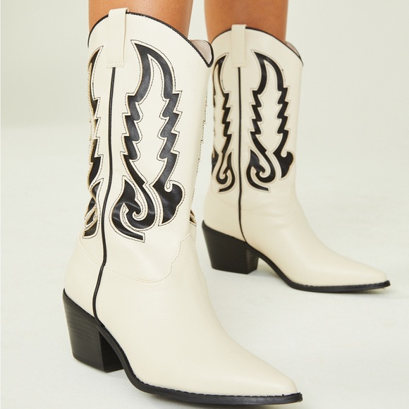 Altar'd State | Shoes | Black And White Cowboy Boots | Poshmark